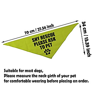 1 Piece Rescue Dog Shy Rescue Please Ask to Pet Dog Bandana Ask to Pet Handkerchief Scarf (Shy Rescue Yellow)