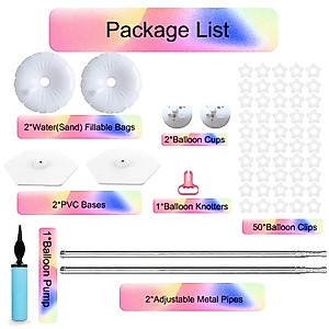 Balloon Columns Set of 2 Adjustable Metal 6.8 Feet Balloon Stands for Floor,Balloon Column Stand for Baby Shower Birthday Graduation Wedding Christmas Party