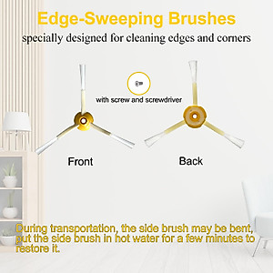 Replacement Brushes Parts Compatible with iRobot Roomba 600 & 700 Series 614 630 635 640 645 650 660 675 680 690 695 760 770 780 Robot Vacuum Cleaner, 2 Sets Bristle & Beater Brush + 2 Side Brush