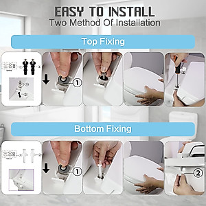 Hygie Rinse Traditional SoftClose Elongated Toilet Seat Replacement Compatible with TOTO SS114/SS113/SS154/SS224/SS204 Heavy Duty Toilet Seat Parts with 2-pack Toilet Bolts and Nuts, Cotton White