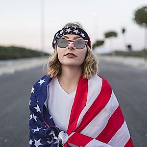 JOYIN 4 Pcs 4th of July Bandanas and Sunglasses, American Flag Bandana Patriotic Sunglasses for Men & Women, USA Bandana for July 4th Celebration, Independence Day, Memorial Day Party Accessories