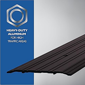 M-D Building Products 69811 Aluminum Commercial Flat-Profile Threshold: Durable and Sleek Entryway Access Solution Draft Protection (5 in. x 1/4 in. x 72 in) (Bronze)