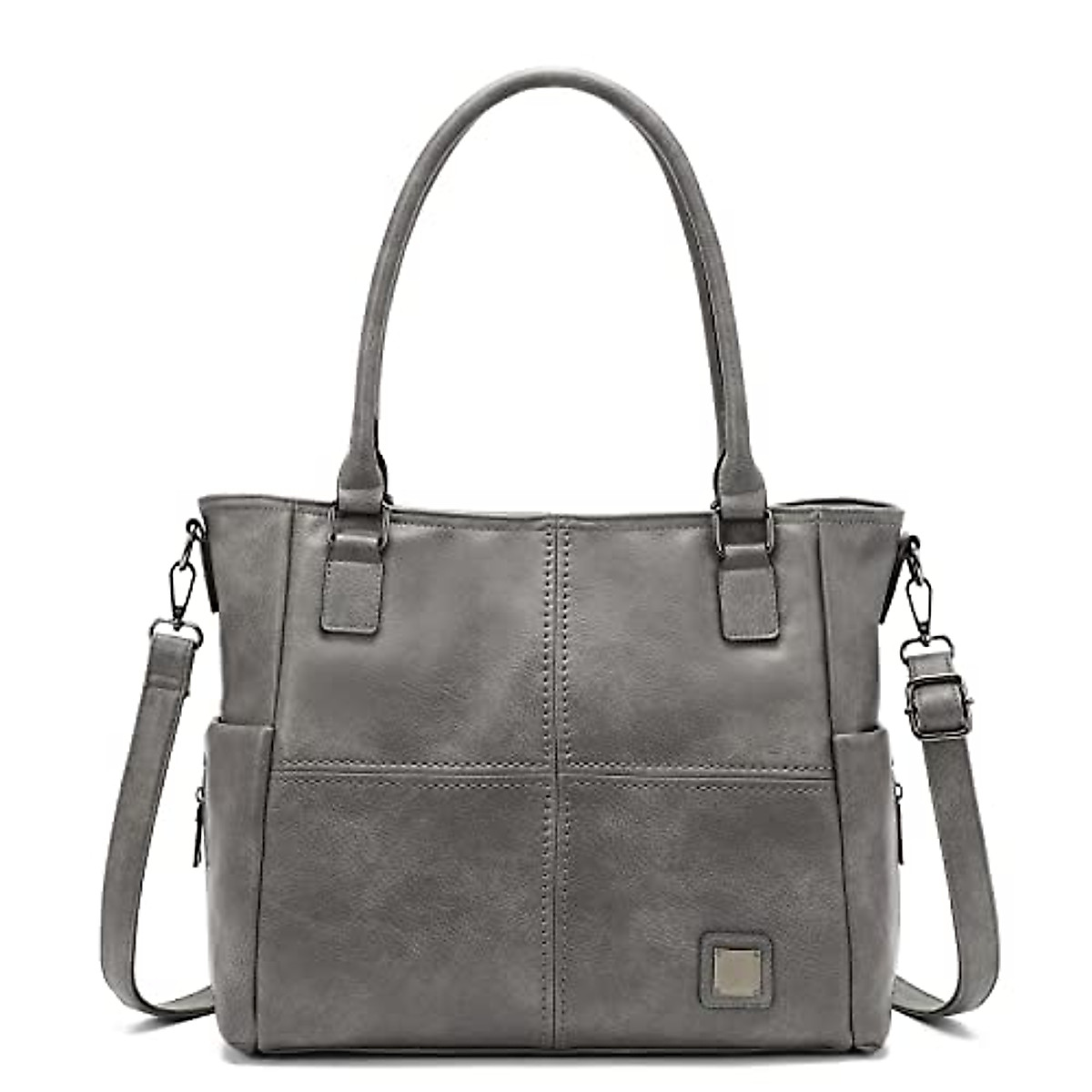 Purses for Women，Soft PU Leather Handbags ，Large Capacity Purse， Fashion Crossbody Bags, Top Handle Satchel (Grey)