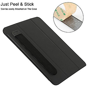 Spessn Compatible Apple Pencil Holder Sticker (1st and 2nd Gen), Elastic Lycra Stylus Pocket iPad Screen Pen Protective Pouch Adhesive Sleeve for Stylus Pens - Black