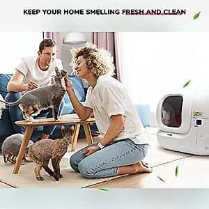 Bilibara 65 Count Drawstring Litter Box Liner Bags for Auto Self-Cleaning Litter Box, Extra Thick Leak Proof Cat Litter Replacement Waste Bags, Unscented, 22"W x 15.7"H, 4.6 Gal