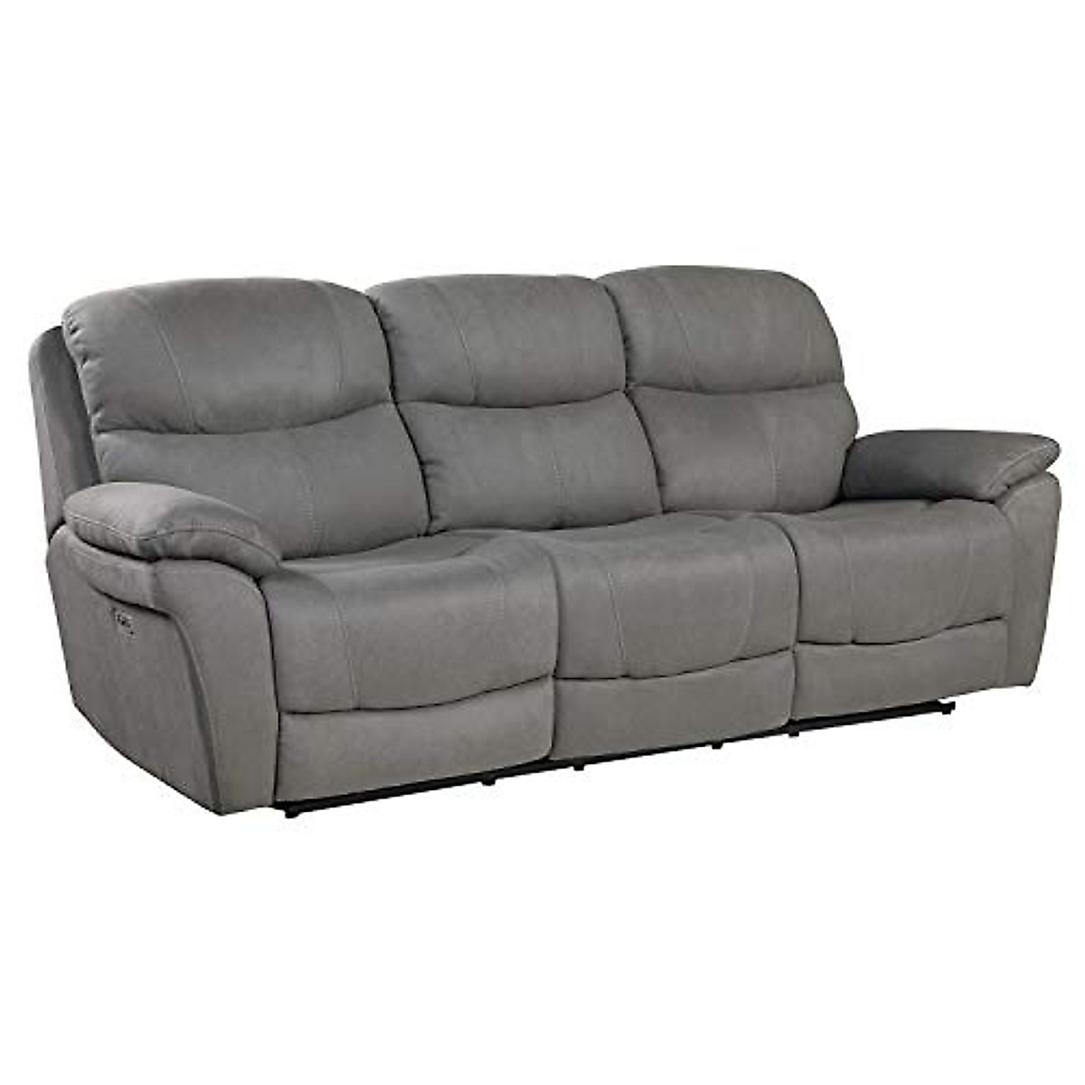 Lexicon Lapointe Wall-Hugger Power Double Reclining Sofa, Gray