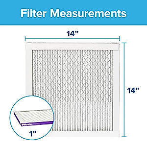 Filtrete 14x14x1 Air Filter, MPR 1500, MERV 12, Healthy Living Ultra-Allergen 3-Month Pleated 1-Inch Air Filters, 2 Filters