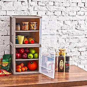 EZOWare 2 Tier Organizer Drawer, Stackable Plastic Modular Storage Box for Bathroom, Bedroom, Living Room, Kitchen, Office - 2 Pack