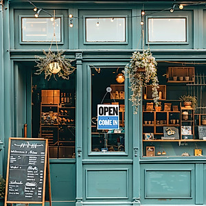 BAZIC Open Sign 7.5"x9", Clock Will Return Will be Back, Double Sides Plastic Vinyl Signs, Business Store Office Bars Retail Salon Shop, 1-Pack