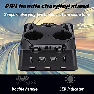 Controller Charger, Multi-Functional Dual USB Charging Dock Controller Charging Station with Green and Red Indicator Light for / Move/ VR Controller.