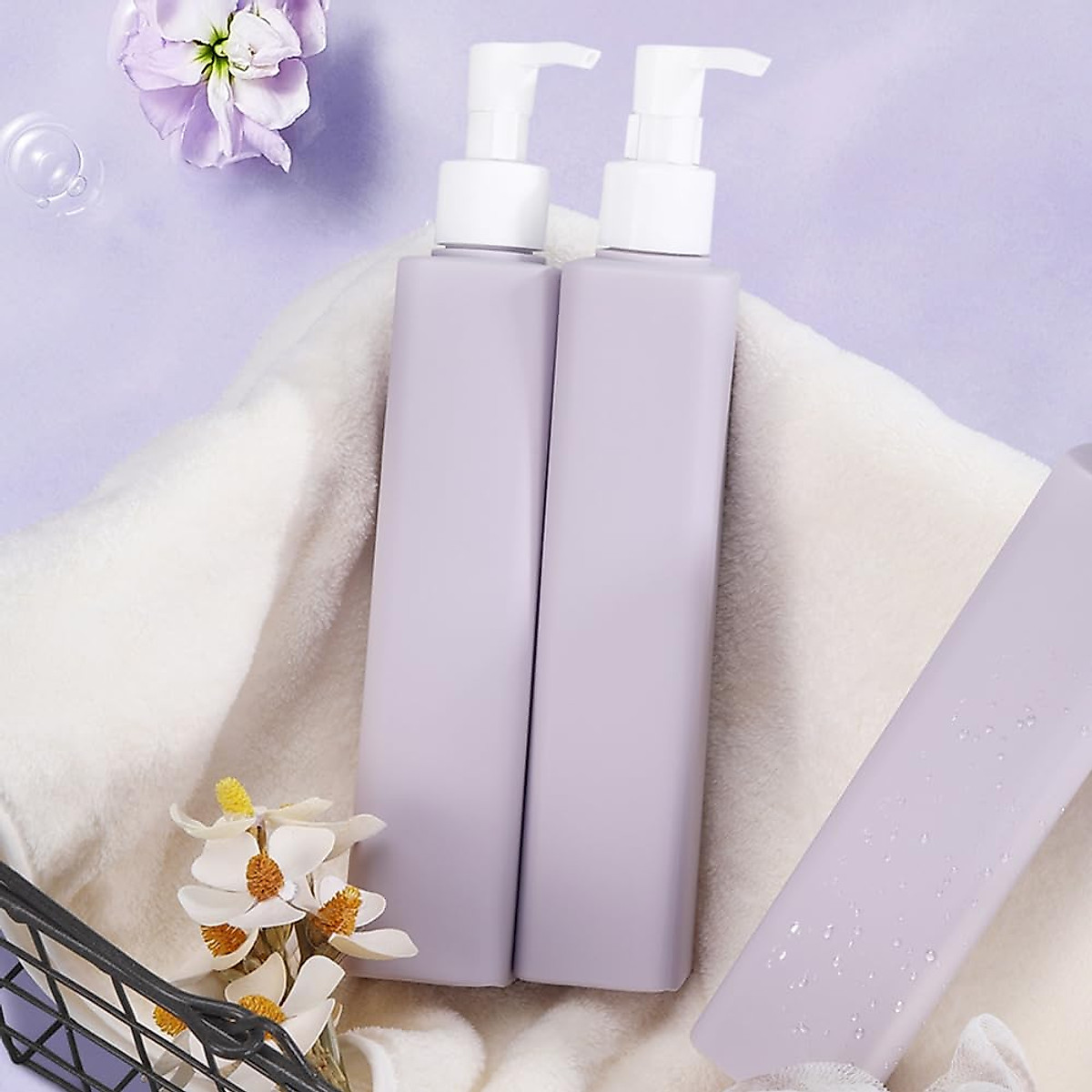 UMETASS 8 oz Leak Proof Shampoo and Conditioner Bottle, Refillable Plastic Shampoo Bottles for Bathroom, Kitchen, Hotel, Large Shampoo and Conditioner bottles(no flip caps)