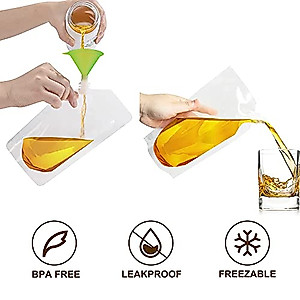 NAICHA Reusable Pouches flask kit Bags plastic flask bag Liquor Bags Juice Pouches Convenient Drinking Water Bags For Camping Seed Storage Bags