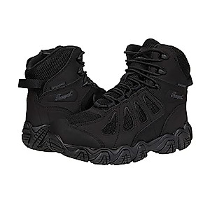 Thorogood Crosstrex 6 Waterproof Side-Zip Tactical Hiking Boots for Men - Lightweight Premium Leather and Breathable Nylon with BBP Membrane and Traction Outsole, Black/Grey - 14 W US