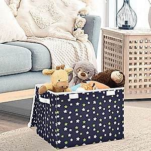 CaTaKu Stars and Stripes Storage Bins with Lids and Handles, Fabric Large Storage Container Cube Basket with Lid Decorative Storage Boxes for Organizing Clothes