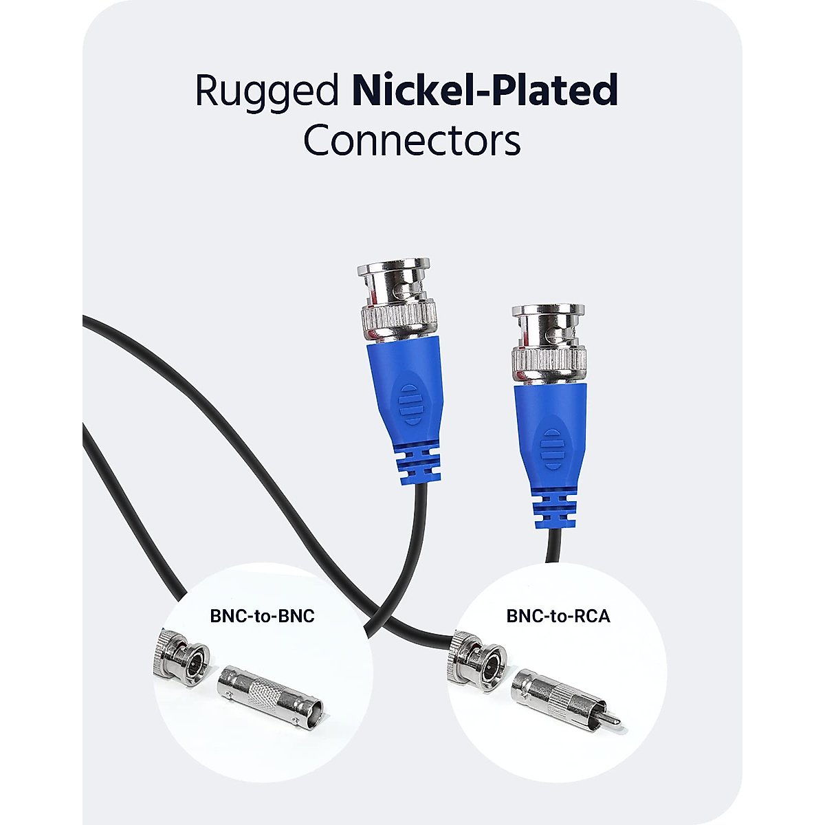 ANNKE 2 Pack 100 Feet BNC Video Power Extension Cable, Pre-Made All-in-One Security Camera Wire Cord for Surveillance CCTV System with Free Connectors (1 x BNC to BNC Female and 1 x BNC to RCA)