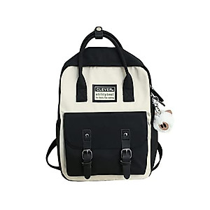 GGOOB Aesthetic Backpack Cute Kawaii Backpack for School Backpack Cute Aesthetic (black)