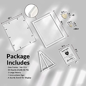 GLM Premium Wedding Guest Book Alternative with Welcome Sign and 85 Hearts - A Perfect Piece to Rustic Wedding Decorations for Ceremony Outside, an Alternative for Your Guest Book Wedding Reception!