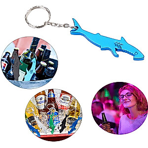 arricraft 12 Pcs Shark Shaped Bottle Opener, Pocketable Keychain Bear Opener for Camping and Traveling, 6 Random Colors