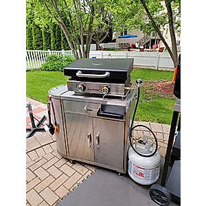 JEASOM 5FT Propane Adapter Hose with Propane Tank Level Gauge and Regulator Fit for Blackstone 17 Inch and 22 Inch Tabletop Griddle-CSA Certification