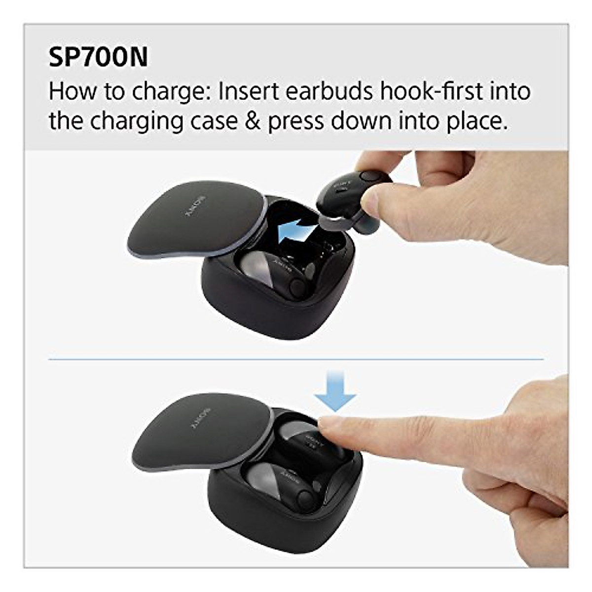 Sony Wireless Bluetooth In Ear Headphones: Noise Cancelling Sports Workout Ear Buds for Exercise and Running - Cordless, Sweatproof Sport Earphones, Built-In Microphone, EXTRA BASS –Black WF-SP700N/B