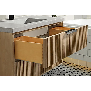 Ari Kitchen & Bath San Diego 36" Floating Bathroom Vanity Weathered Fir