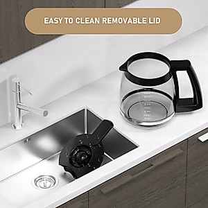 12 Cup Coffee Maker Carafe Replacement Compatible with Cuisinart Coffee Maker DCC-1100BK, DCC-1200, DCC-2650, CHW-12, CHW-12P1, DGB-400, DGB-550BK, DGB-550BK1, DGB-625BC, DGB-700BC, SS-12 and SS-15