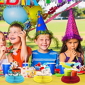 9 Pieces Paint Party Decorations Art Birthday Party Honeycomb Centerpieces Sip and Paint Party Supplies for Art Birthday Party Favor Photo Booth Props