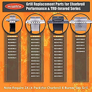 Hisencn Grill Replacement Parts - Heat Plates for Charbroil Performance 5 Burner Gas Grill 463448021 463450022 463451022 463455021 463449021 463458021, 2 Burner Gas Grill 463630021, Stainless Steel