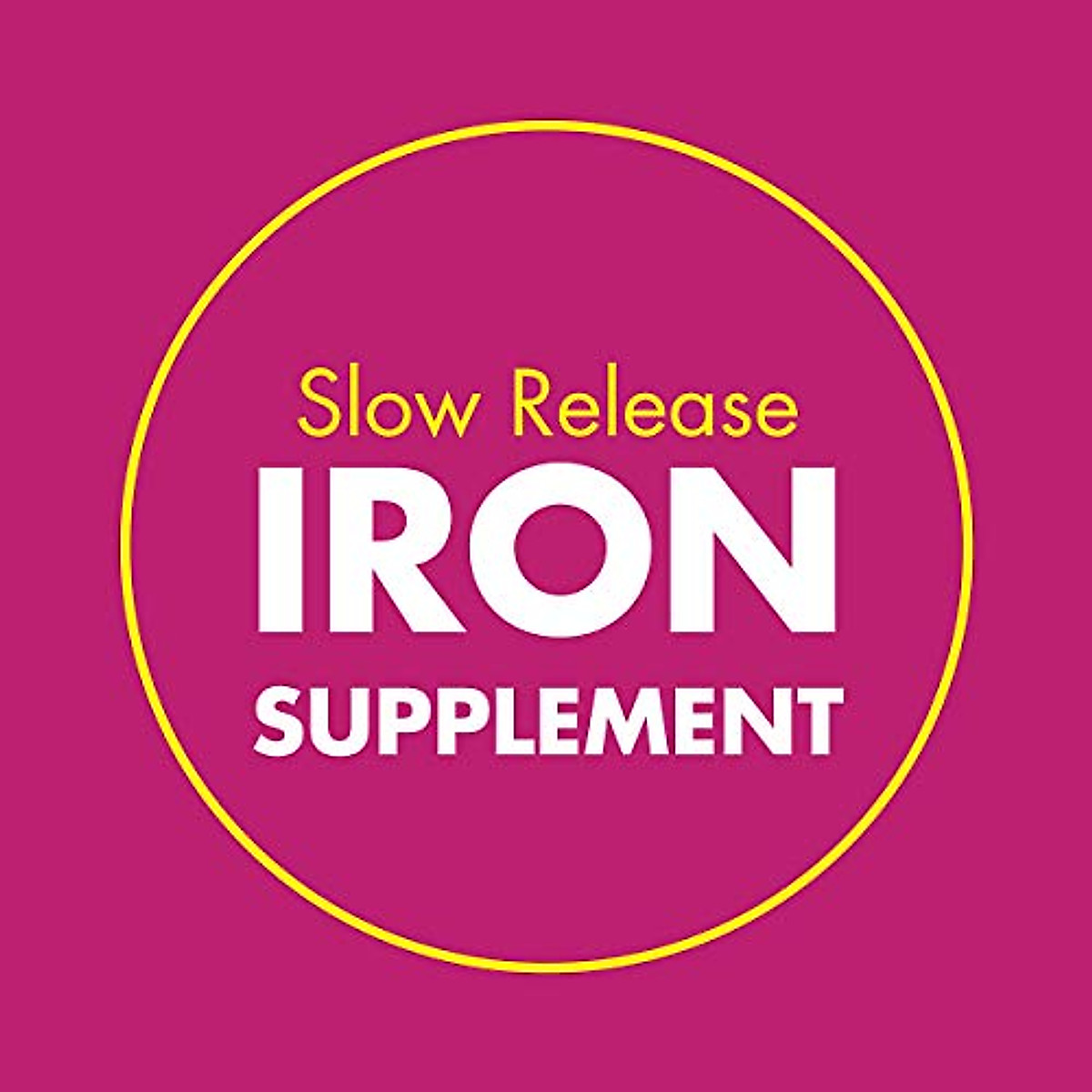 Slow Fe 45mg Iron Supplement for Iron Deficiency, Slow Release, High Potency, Easy to Swallow Tablets - 60 Count