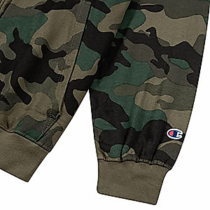 Champion Mens Big and Tall Full Zip Hoodie Classic Embroidered Logo Camo