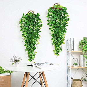 Ageomet 3pcs Artificial Hanging Plants, 3.6ft Fake Ivy Vine for Wall House Room Indoor Outdoor Decoration (No Baskets)