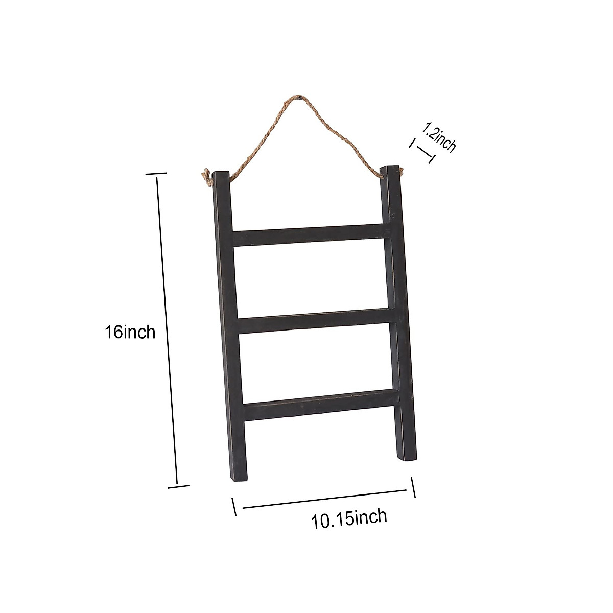 Joy Choice 16" Wood Blanket Ladder Farmhouse Style,3-Tier Blanket Rack,Wall Hanging Ladder Blanket Holder,Wood Mini Ladder,Wood Towel Rack for Bathroom,Living Room and Kitchen.(Natural)