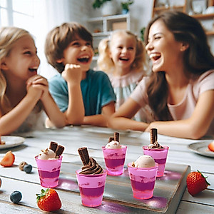 Party Essentials Hard Plastic 2-Ounce Shot Glasses, Neon Pink, 60 Count