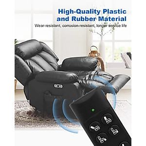 YIGUCS 6Button Power Lift Chair Remote Control Replacement with 5-Pin Plug Extension Cable Fit for Okin Lazyboy Golden Catnapper Dewert Limoss Power Lift Recliner Chair Home Recliner Hand Control