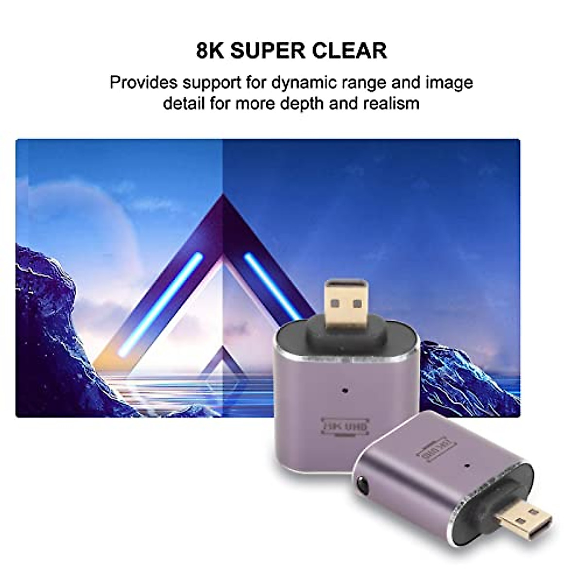 VINGVO Micro HD to HD Converter, Aluminum Alloy Female HD to Micro HD Adapter, Wide Applicability, Support 8K for Computers for Monitors