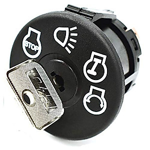 HD Switch Starter Ignition Switch Replaces John Deere L100 L105 L107 L110 L111 L118 L120 L130 Mowers Includes 1 Umbrella & 1 Steel Key & Free Carabiner
