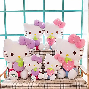 AlphaDesignLuxe Kitty Plush Toy Cat Pillow Plush Cute Soft Doll Stuffed Animals Toys Birthday Gift for Girls Kids (Pink) (11.8 inches)