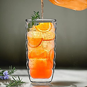 Amazing Abby - Arctic - 24-Ounce Insulated Plastic Tumblers (Set of 4), Double-Wall Plastic Drinking Glasses, All-Clear High-Balls, Reusable Plastic Cups, BPA-Free, Shatter-Proof, Dishwasher-Safe