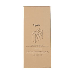 3 Sprouts Multi-Bin Toy Organizer with Recycled Fabric Storage Bins in Cream