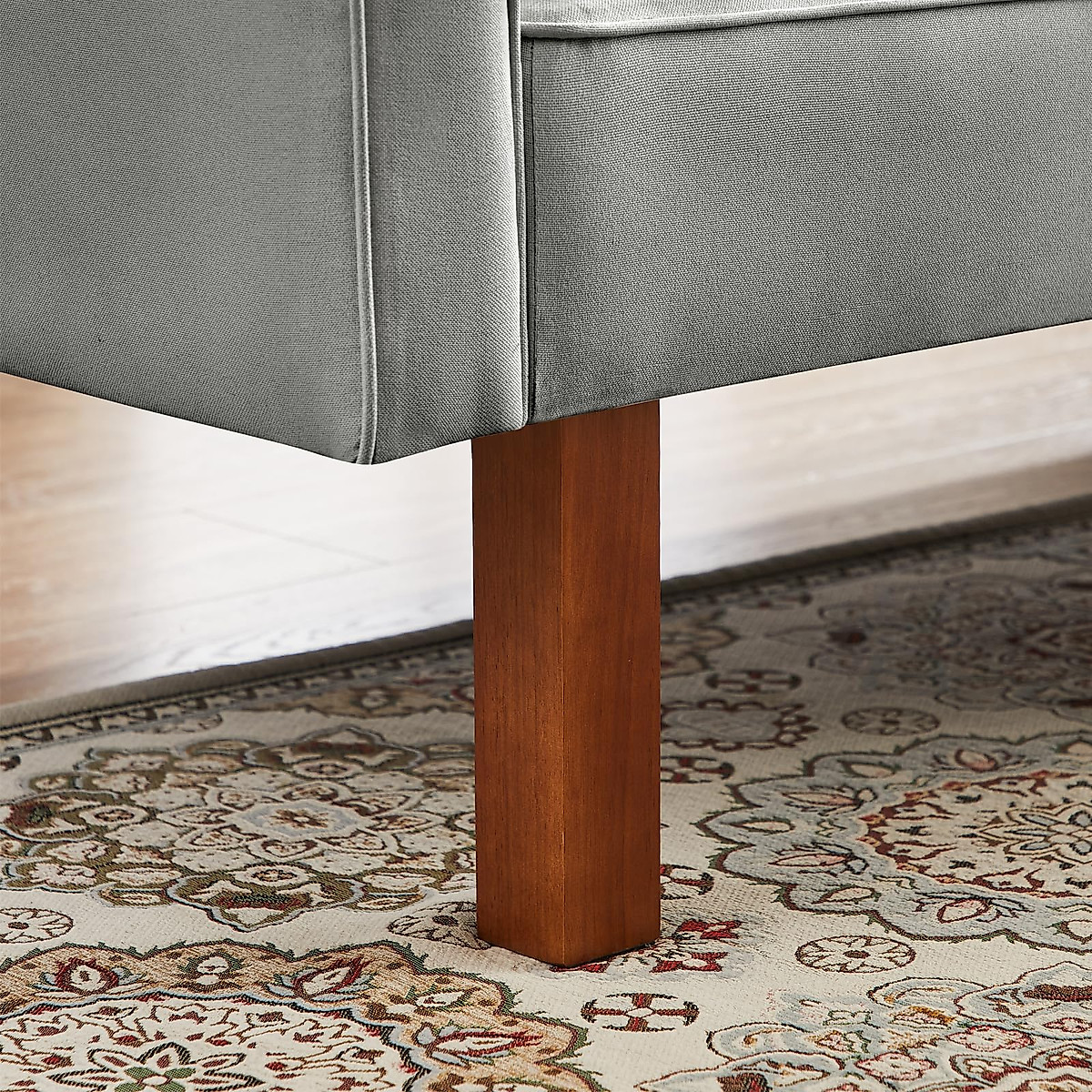 IULULU Futon Sofa Bed Convertible Couch with 2 Bolster Pillows and Solid Wood Legs, Loveseat with Adjustble Backrest for Studio, Apartment, Office, Living Room, Grey