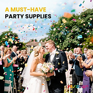 Confetti Cannon Party Poppers Biodegradable Shooters, (6 Pack) YESHOW Multicolor Confetti Blaster for Birthday Graduation Wedding Christmas New Year’s Eve