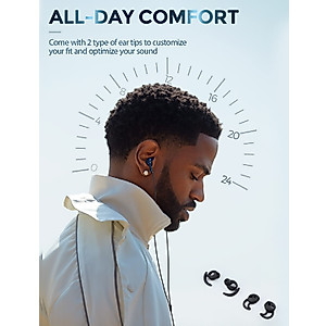 Linklike Wired Earbuds with Microphone Extra Bass Quad Dynamic Drivers Hi-Res Earbuds Wired Noise Isolating Lightweight Earphones with Volume Control 3.5mm Jack in-Ear Headphones(Midnight Green)