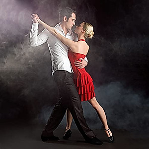 Women's Latin Ballroom Dancing Heels Wedding Pumps T-Strap Character Shoes, Black 8 M US