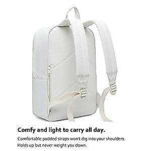 HotStyle 599s Simple Backpack, Classic Bookbag with Multi Pockets, Durable for School & Travel, Beige