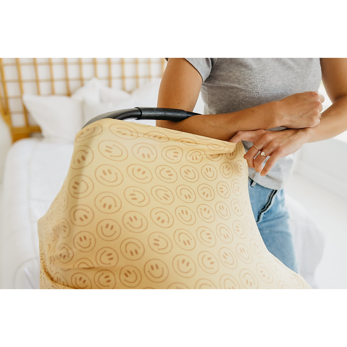 Copper Pearl Multi-Use Cover: Car Seat Covers, Nursing Cover, and Stroller Cover for Sun - Stretchy Fabric, All-Season Use, Stylish Designs, Easy Access for Moms - Vance