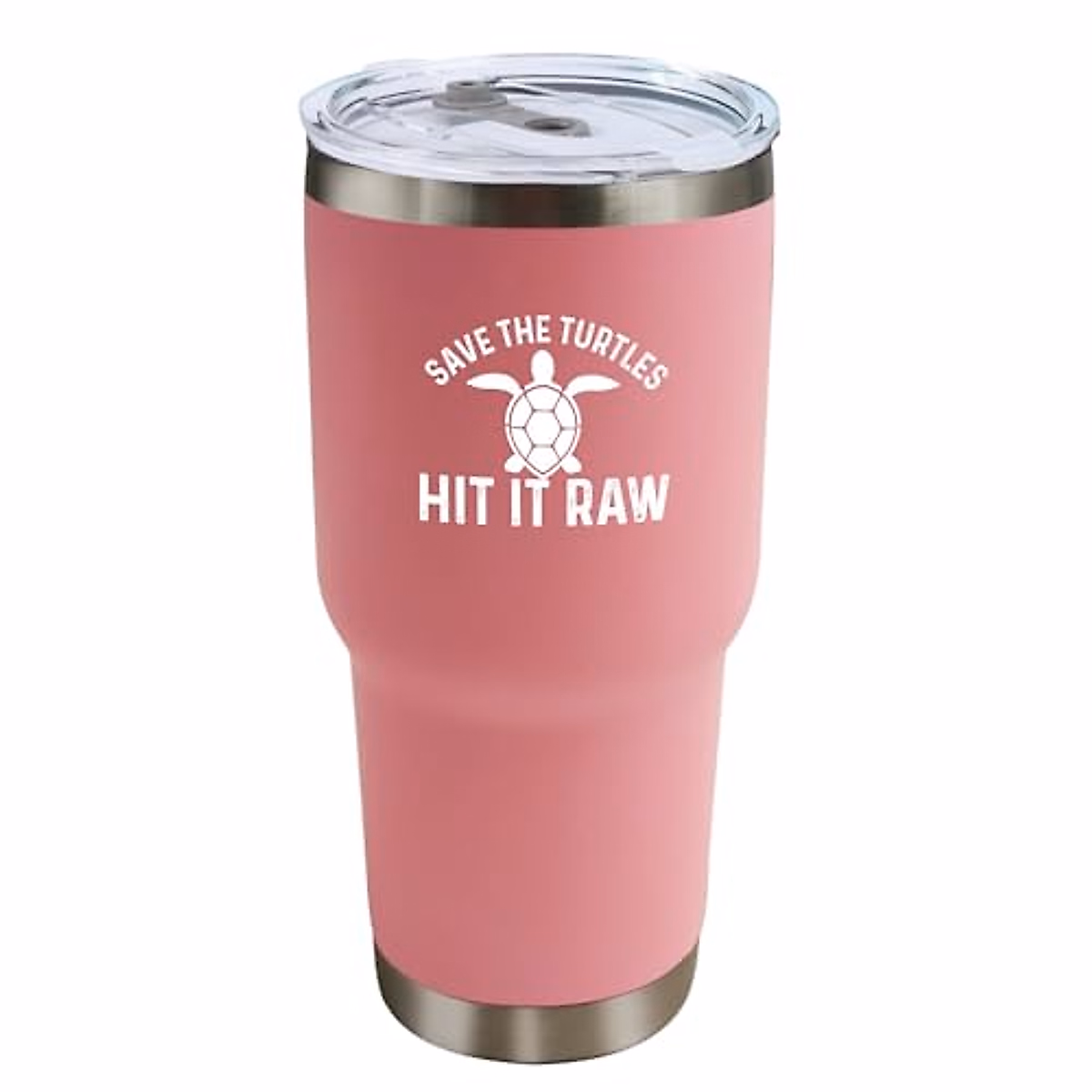 liabiliies Travel Coffee Tumbler 30 oz save the turtles hit it raw Tumbler with Lid and Straw Insulated Tumblers Stainless Steel Tumbler