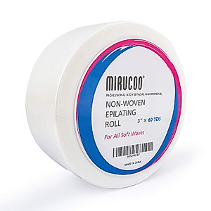 Mirucoo Non-woven Wax Strip Roll for Body and Facial Hair Removal, 3 Inches x 60 Yards Pack Salon Quality Epilating Roll