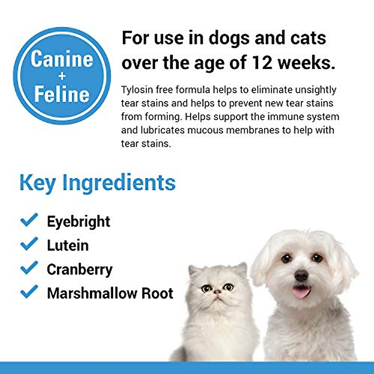 Vet Classics Tear Stain Supplements for Dogs, Cats – Helps to Prevent and Eliminate Tear Stains for Dog, Cat Breeds – Pet Supplement, Pet Immune Support – 65 Soft Chews