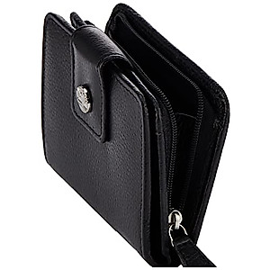 Timberland womens Leather RFID Small Indexer Wallet Billfold, Black, One Size US