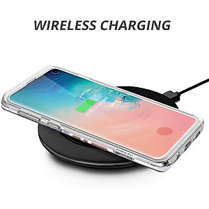 SURITCH Case for Galaxy S10,[Built-in Screen Protector] Cute Geometric Marble Full-Body Shockproof Rugged Cover for Samsung Galaxy S10 6.1 Inch [Compatible with Fingerprint Sensor] (Gold Marble)